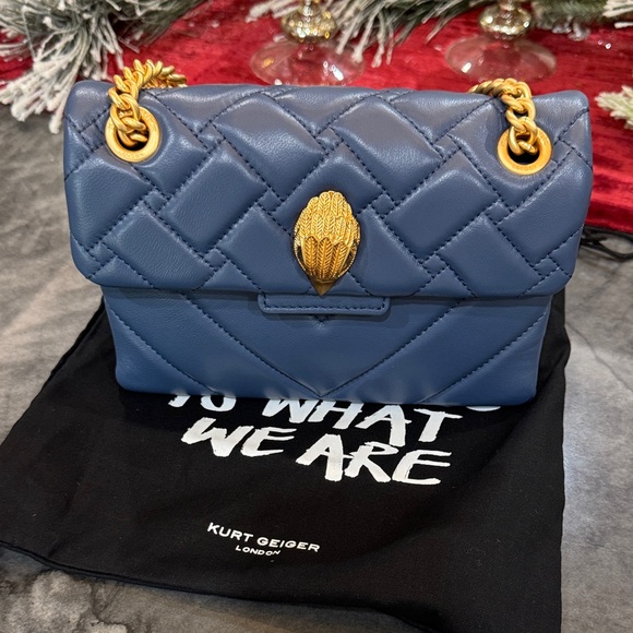 Kurt Geiger | Bags | Kurt Geiger Kensington Quilted Blue Shoulder Or ...